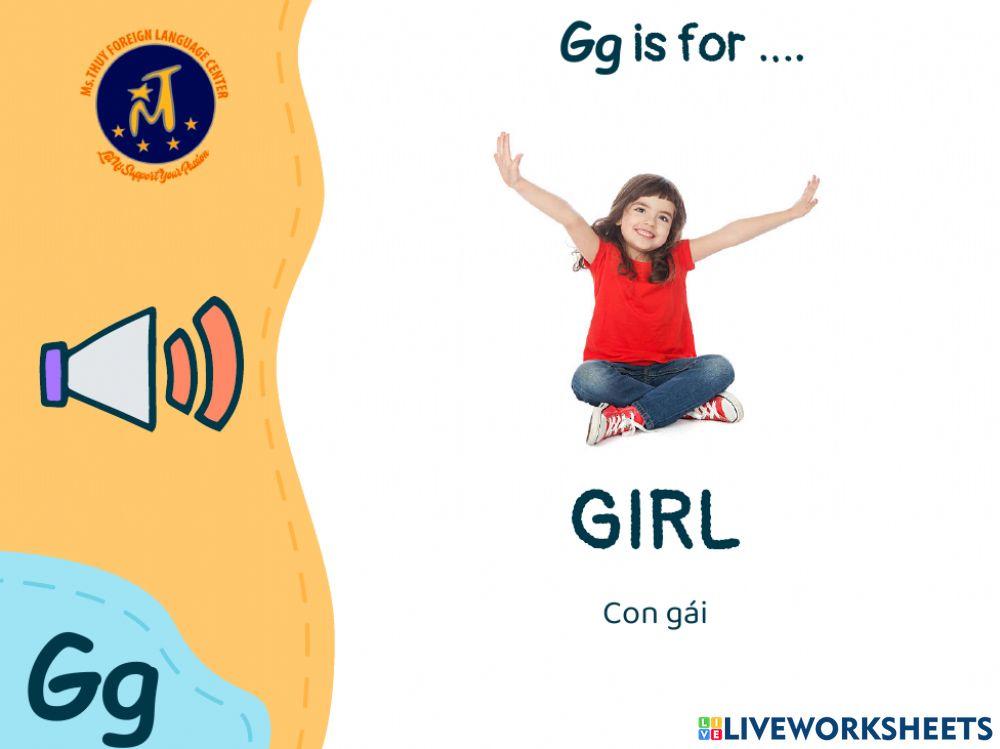 Letter Gg interactive exercise | Live Worksheets
