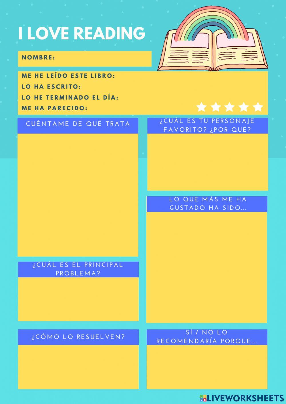 Ficha libro activity | Live Worksheets