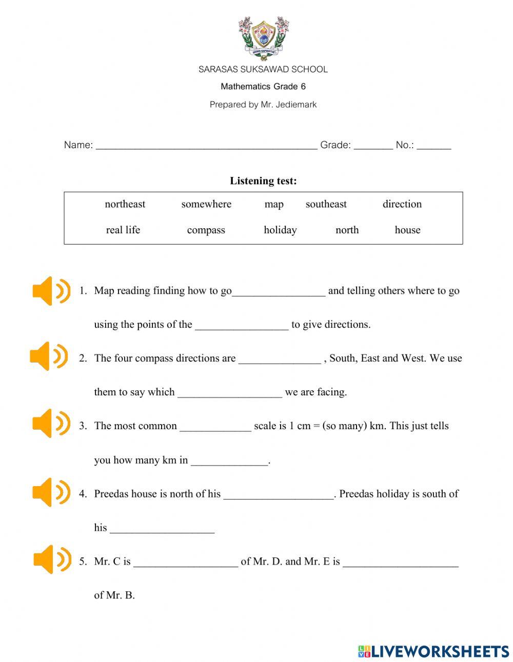 Listening test 1402847 | Mr. Marky Go | Live Worksheets