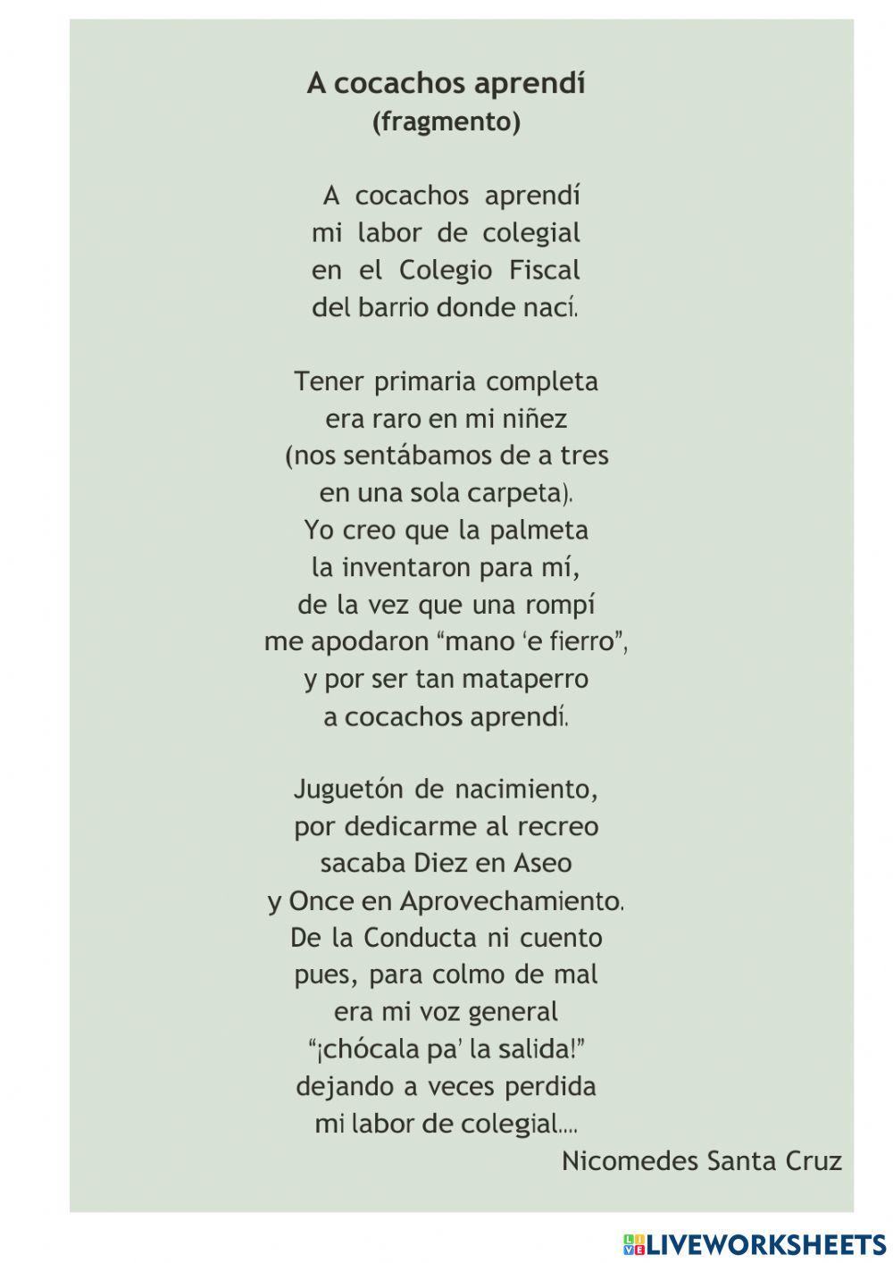 Desarrollar el modulo. worksheet | Live Worksheets