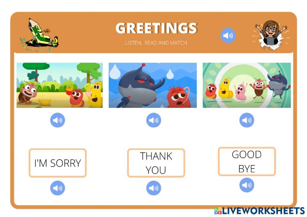 Greetings-2 worksheet | Live Worksheets