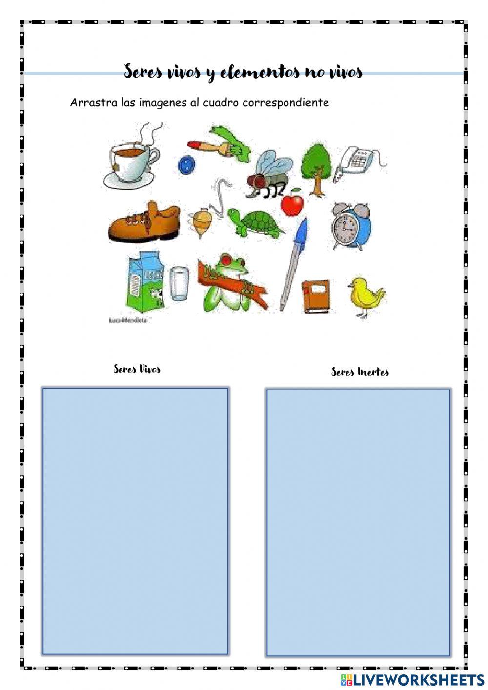 Seres vivos e inertes Ciencias de la Naturaleza activity | Live Worksheets