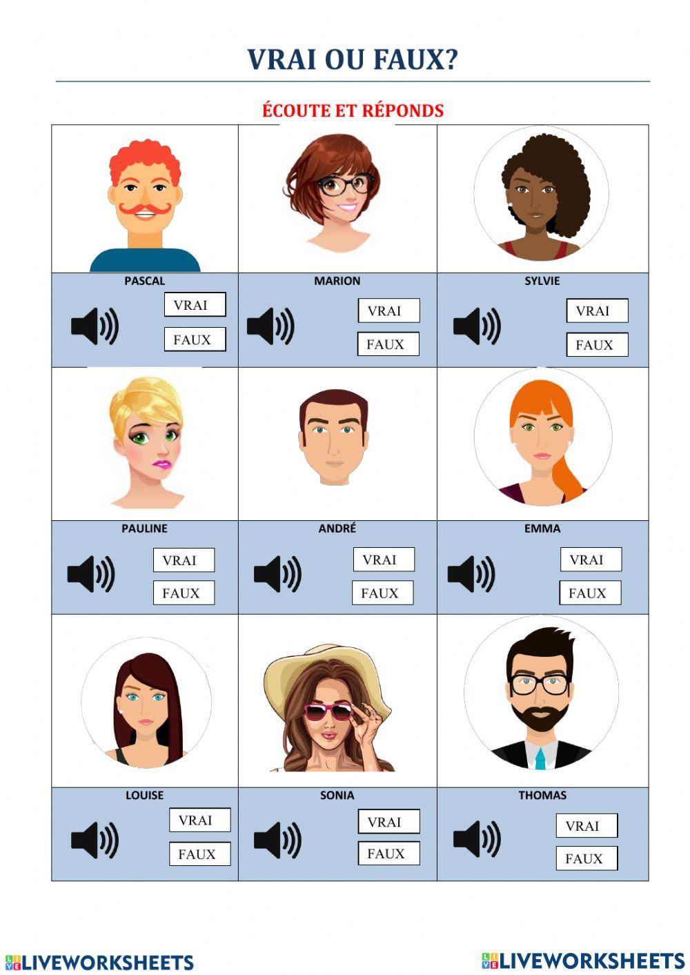 DESCRIPTION PHYSIQUE online exercise for | Live Worksheets