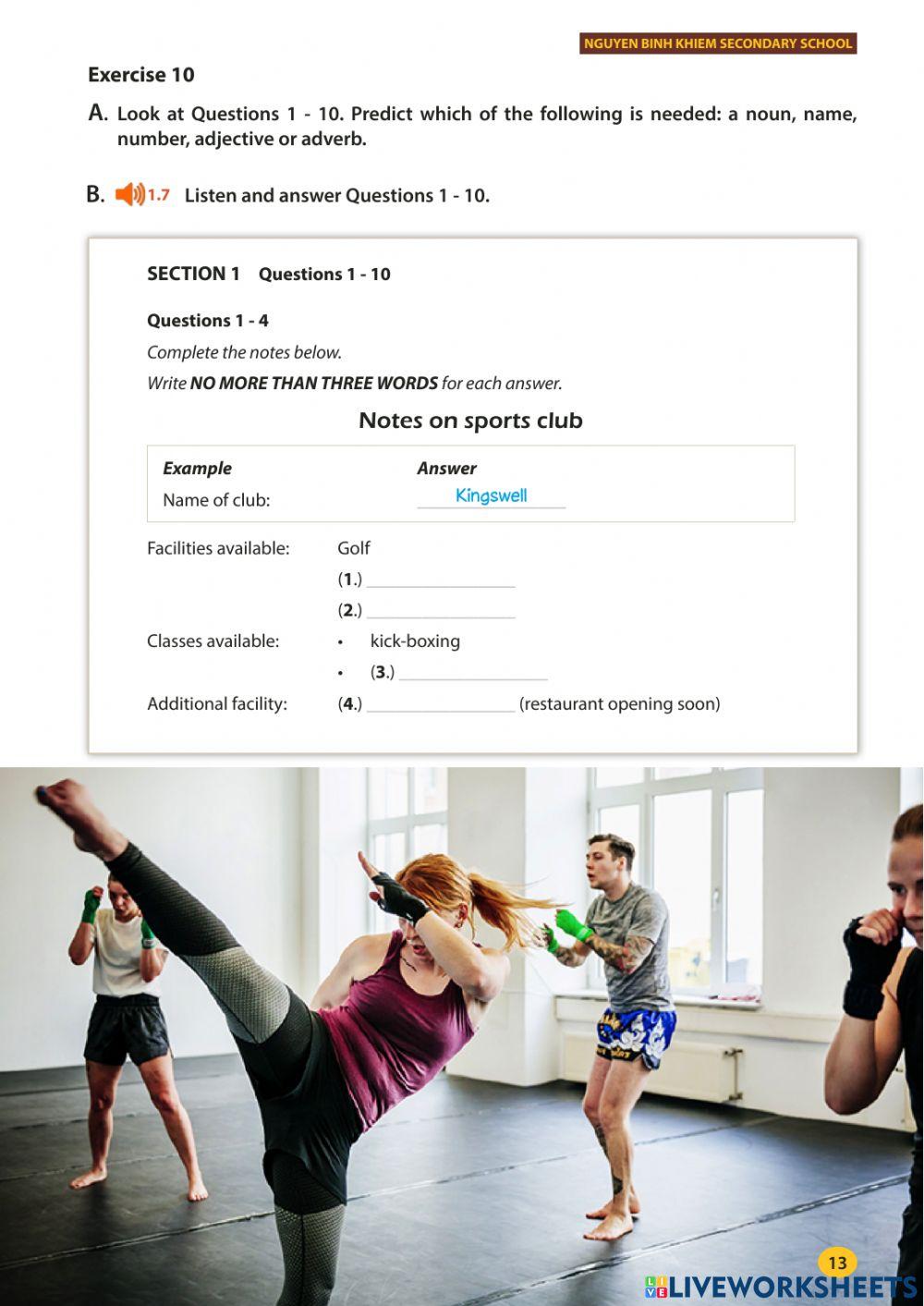 Listening practice online exercise for 8 | Live Worksheets