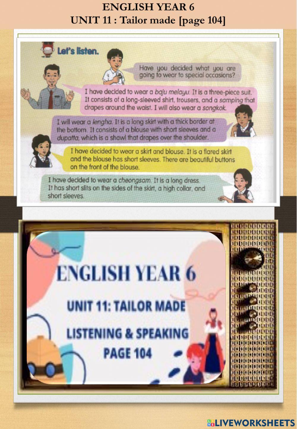 English year 6 worksheet for YEAR 6 | Live Worksheets