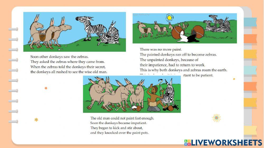 How zebras got their stripes online exercise for | Live Worksheets