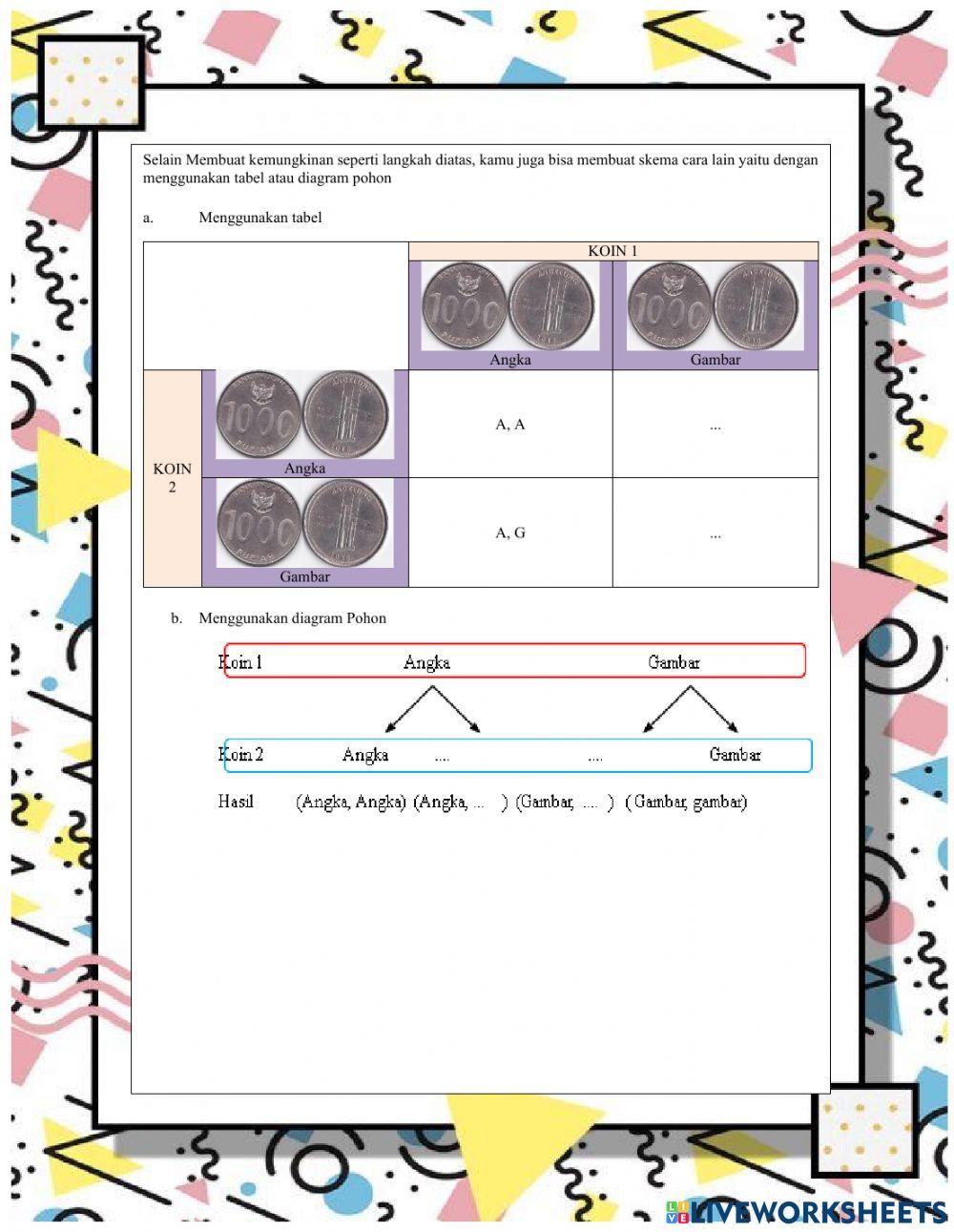 Peluang free online exercise | Live Worksheets