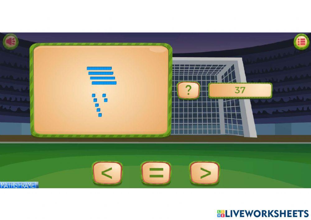 Comparing numbers activity for 1 | Live Worksheets