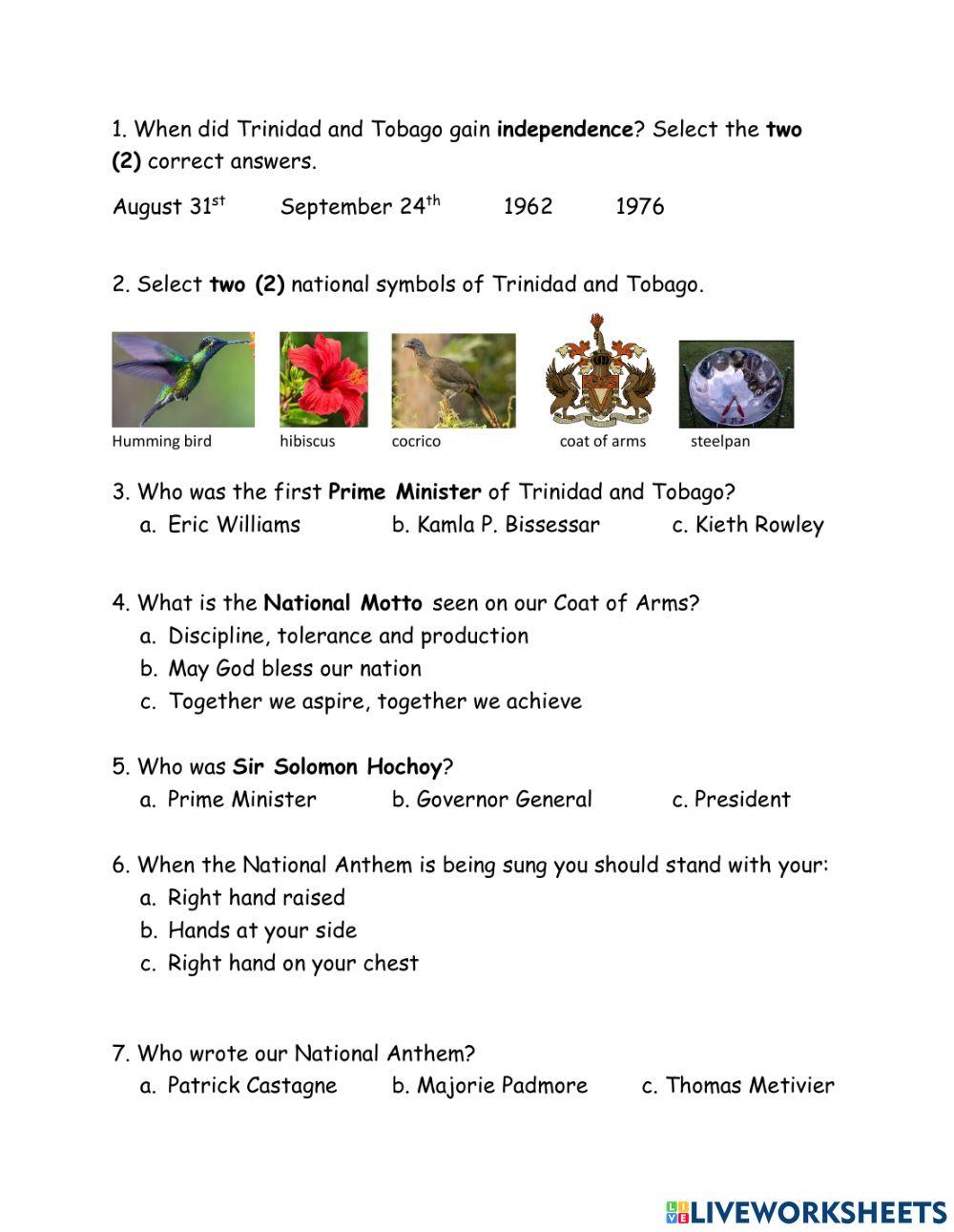 1405682 | Trinidad and tobago independence | Cherry Ann