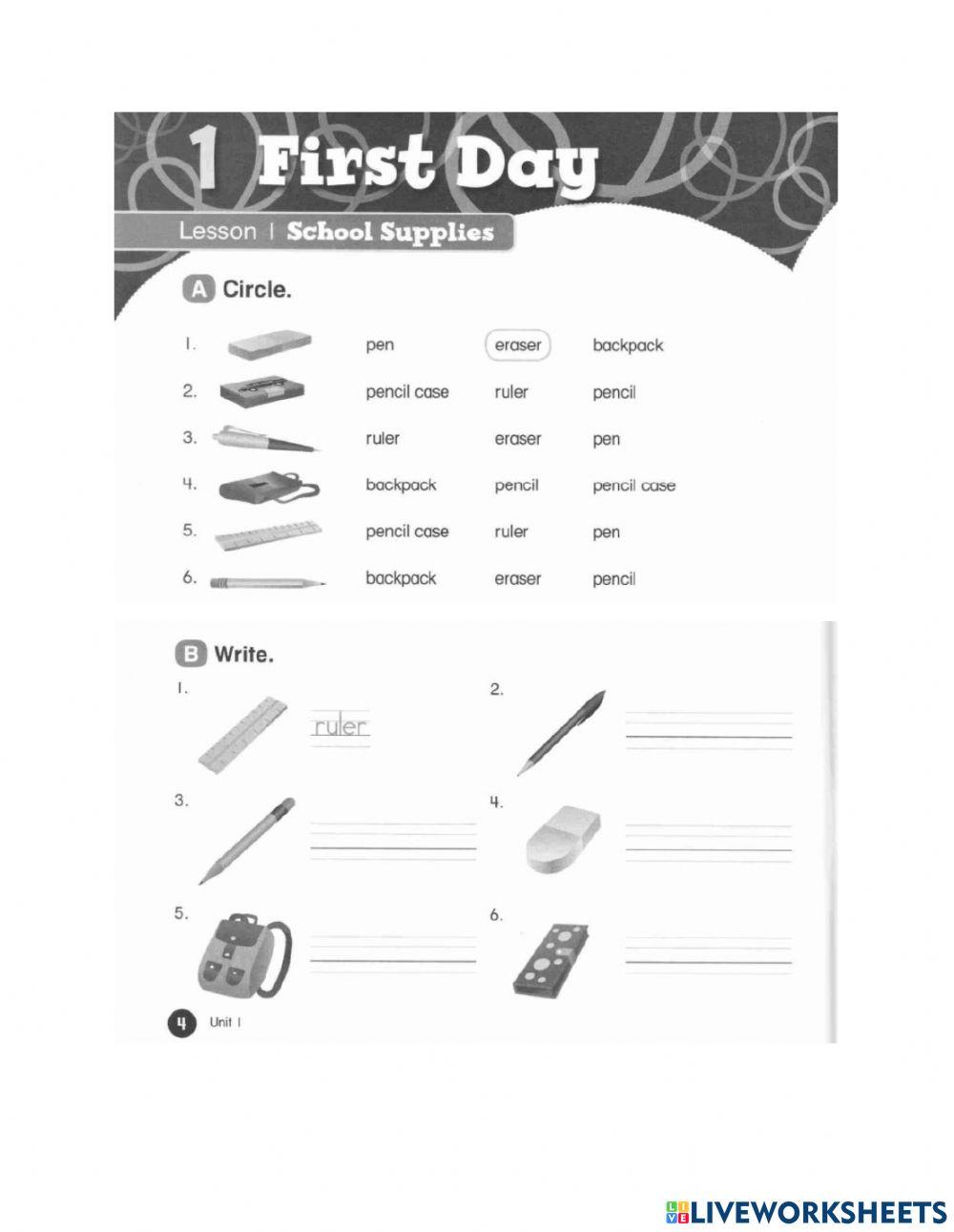 School things online exercise for Grade 2 | Live Worksheets