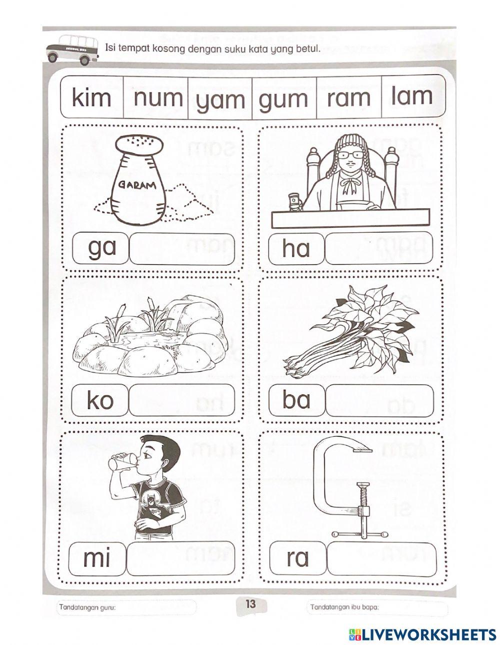 1406333 | Latihan akhiran -m- dan -n- | Puteri Najihah