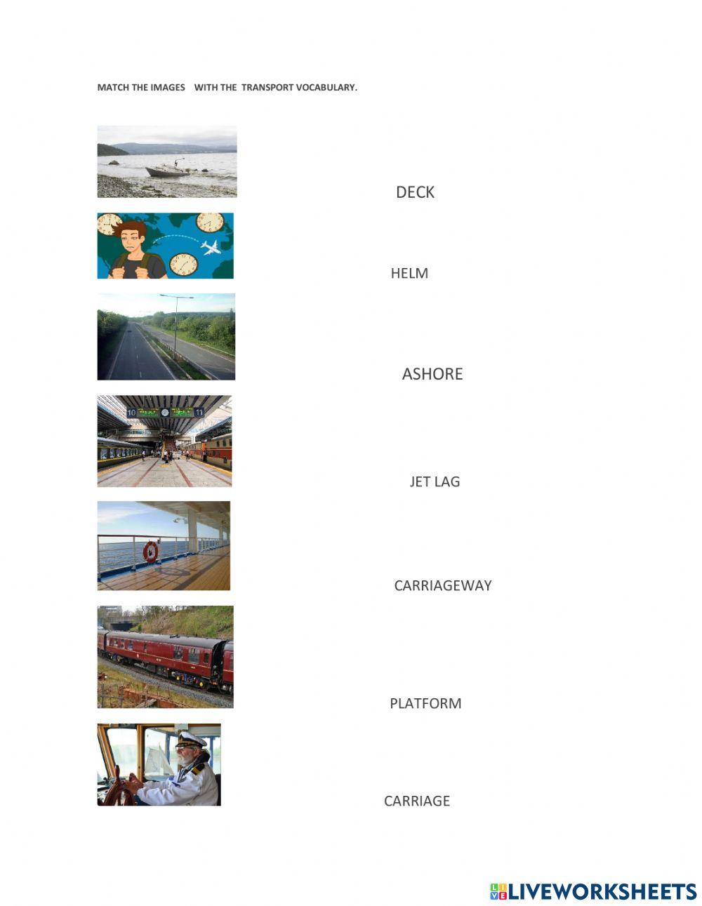 Transport vocab… | Free Interactive Worksheets | 1406443