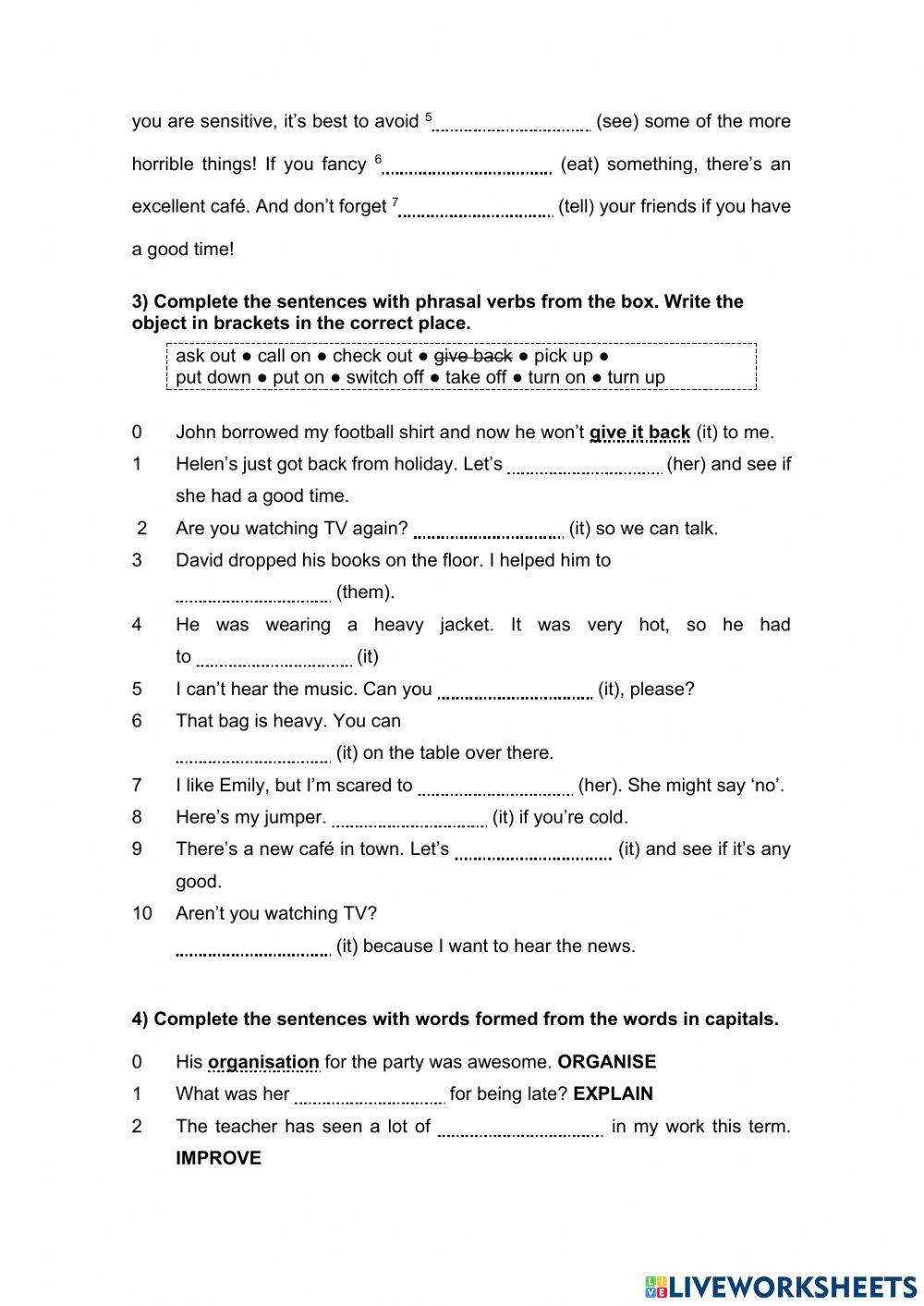 Test - Unit 6 worksheet | Live Worksheets