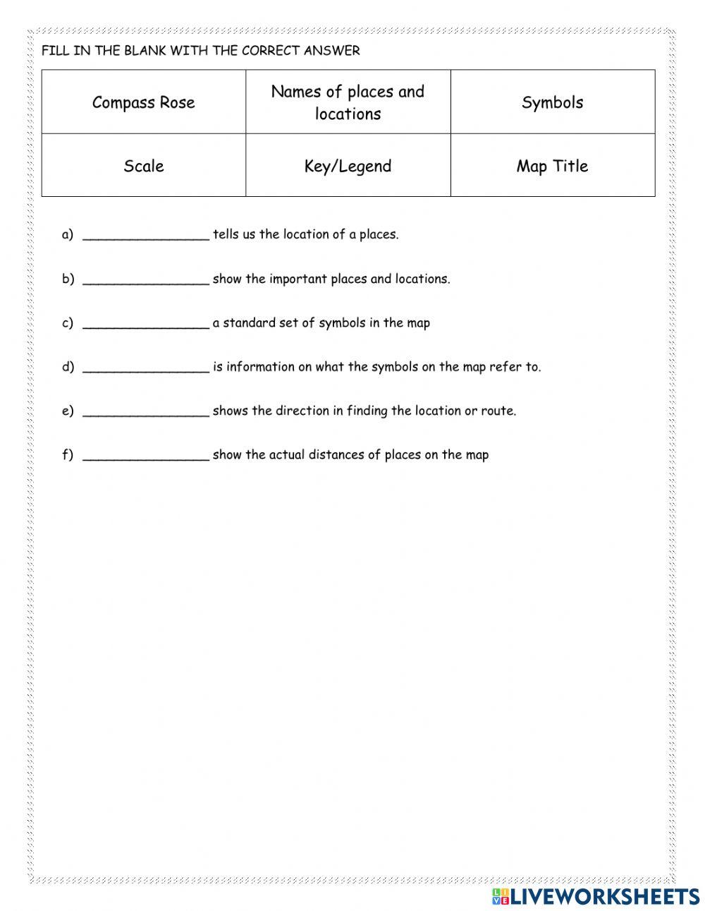 Characteristics Of A good Map worksheet | Live Worksheets