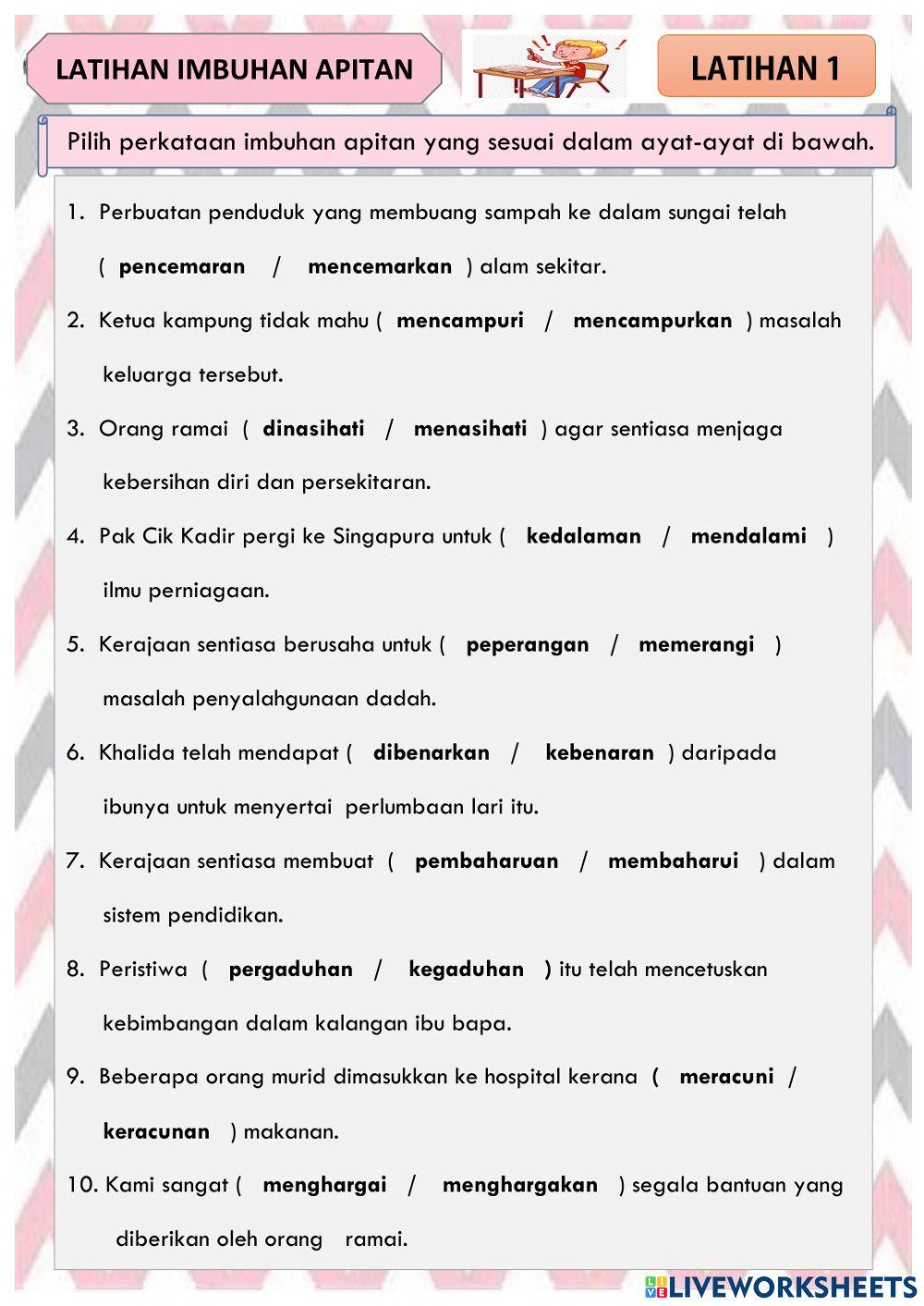 1407372 | Latihan imbuhan apitan | Nepisah