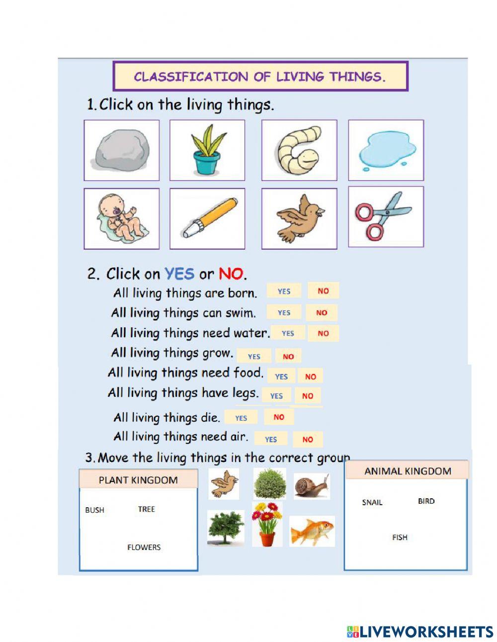 Science online exercise for 1 | Live Worksheets