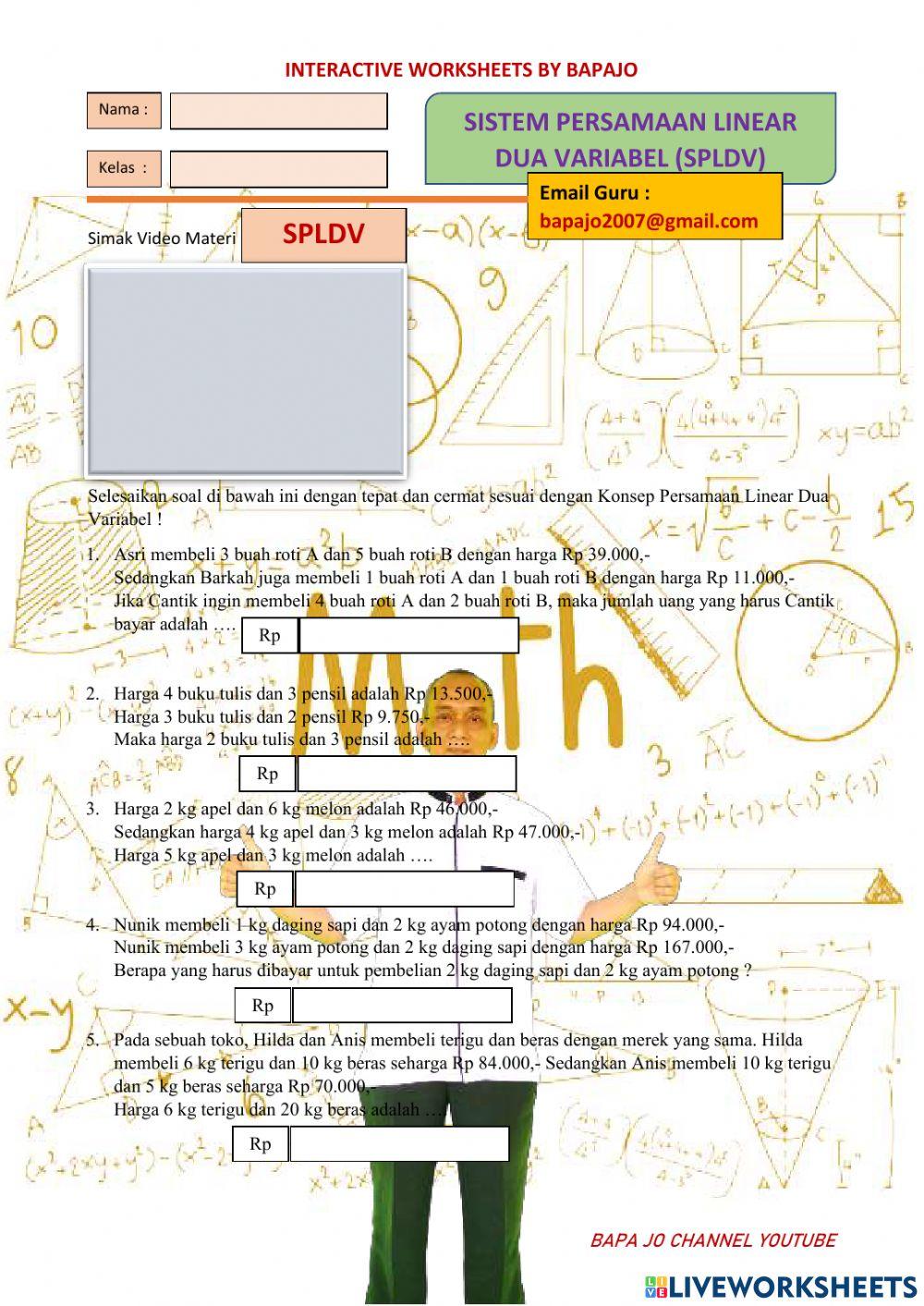 SPLDV Metode El… | Free Interactive Worksheets | 1407654