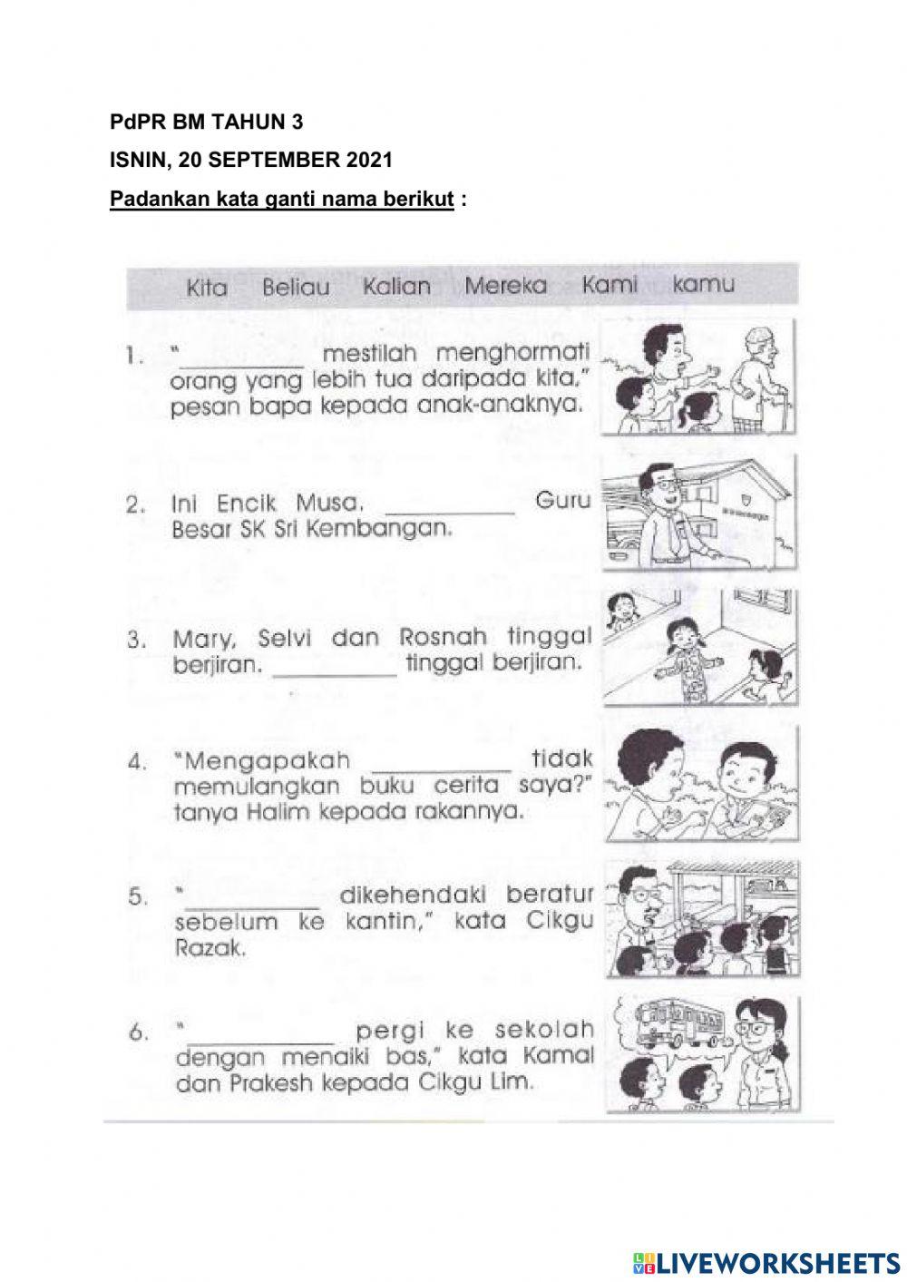 PdPR BM T3 20 SEPTEMBER worksheet | Live Worksheets