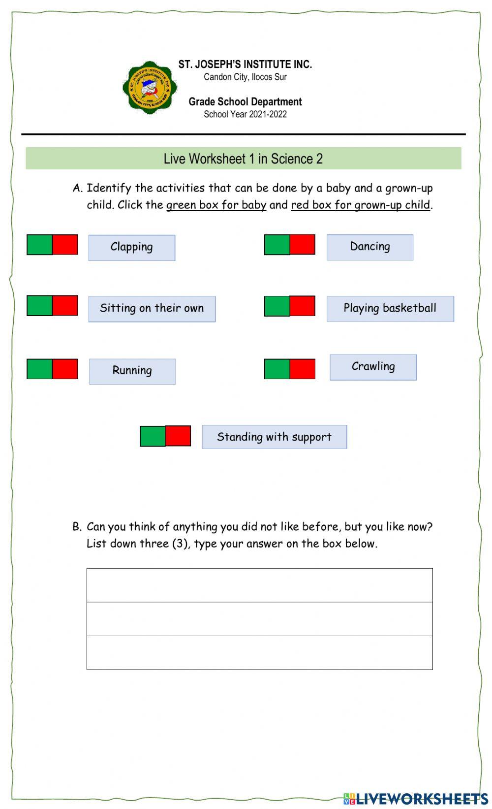 M3 Worksheet 1 Science 2 1409084 | Naicelene Navarro