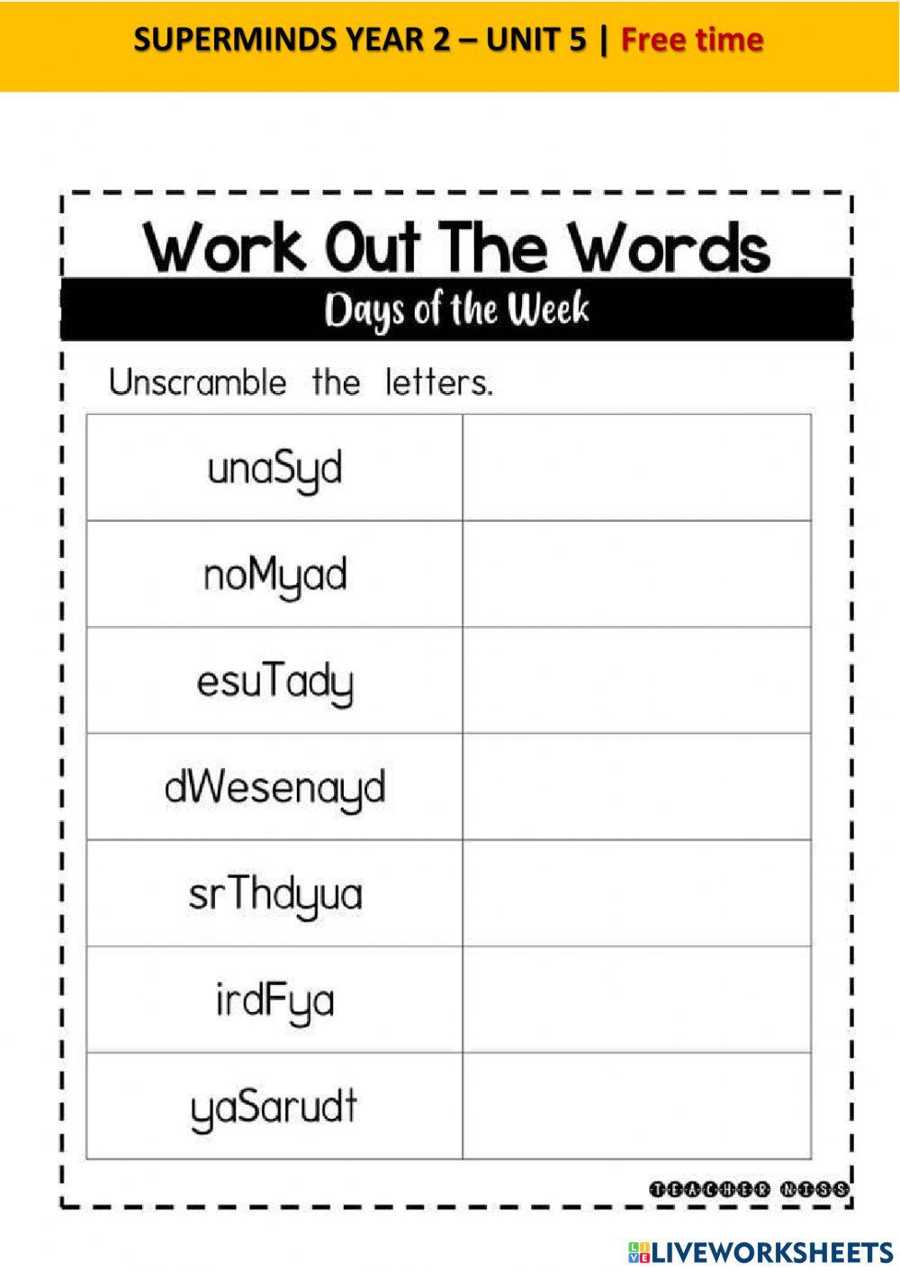 Free time online exercise for Year 2 | Live Worksheets