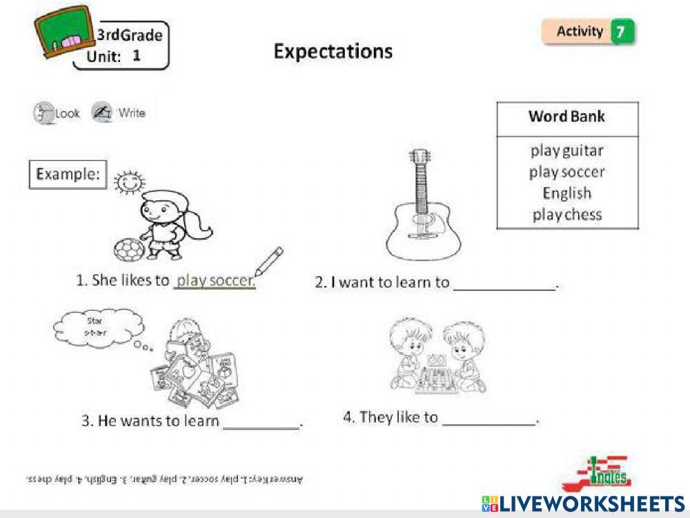 Expectations online activity | Live Worksheets
