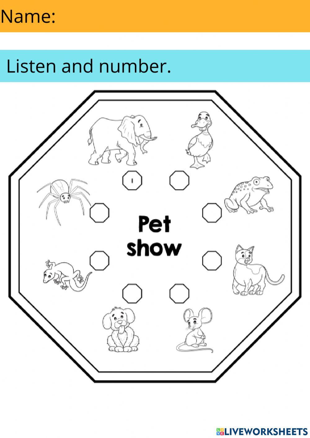 Revision: Pet Show worksheet | Live Worksheets