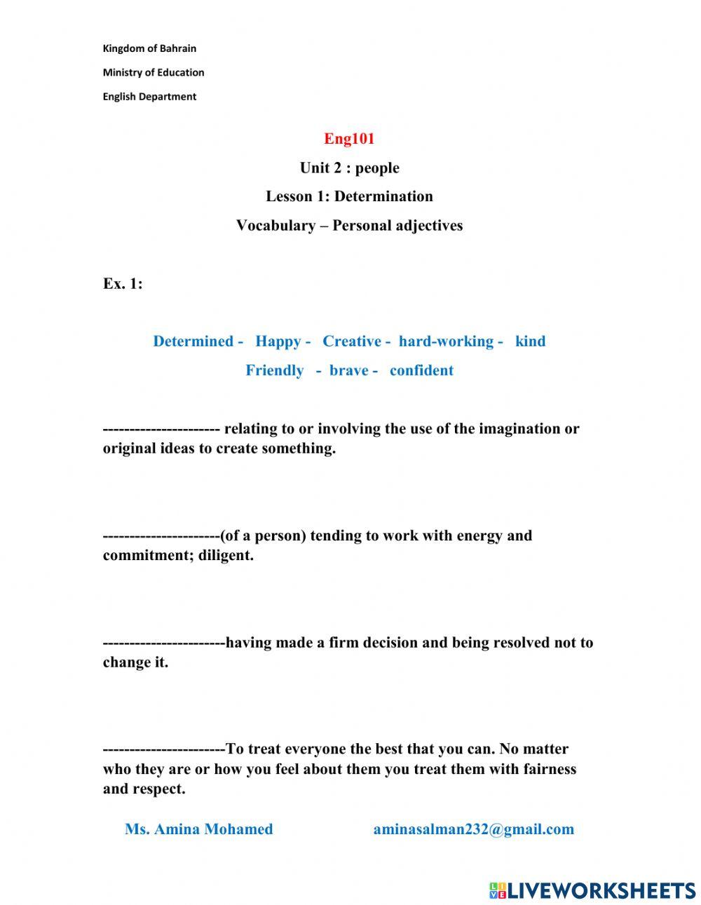 Eng 101 worksheet | Live Worksheets