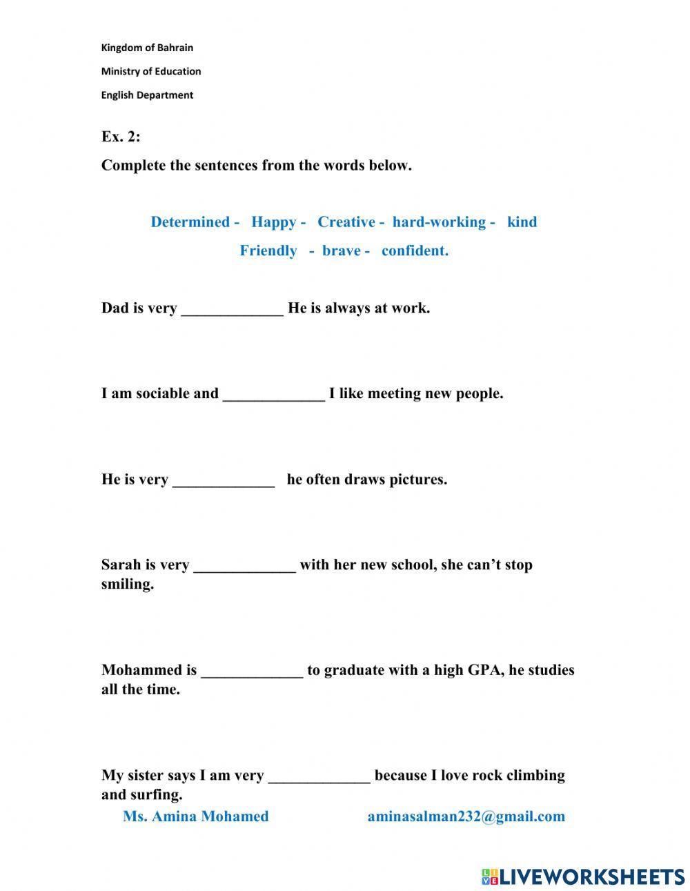Eng 101 worksheet | Live Worksheets