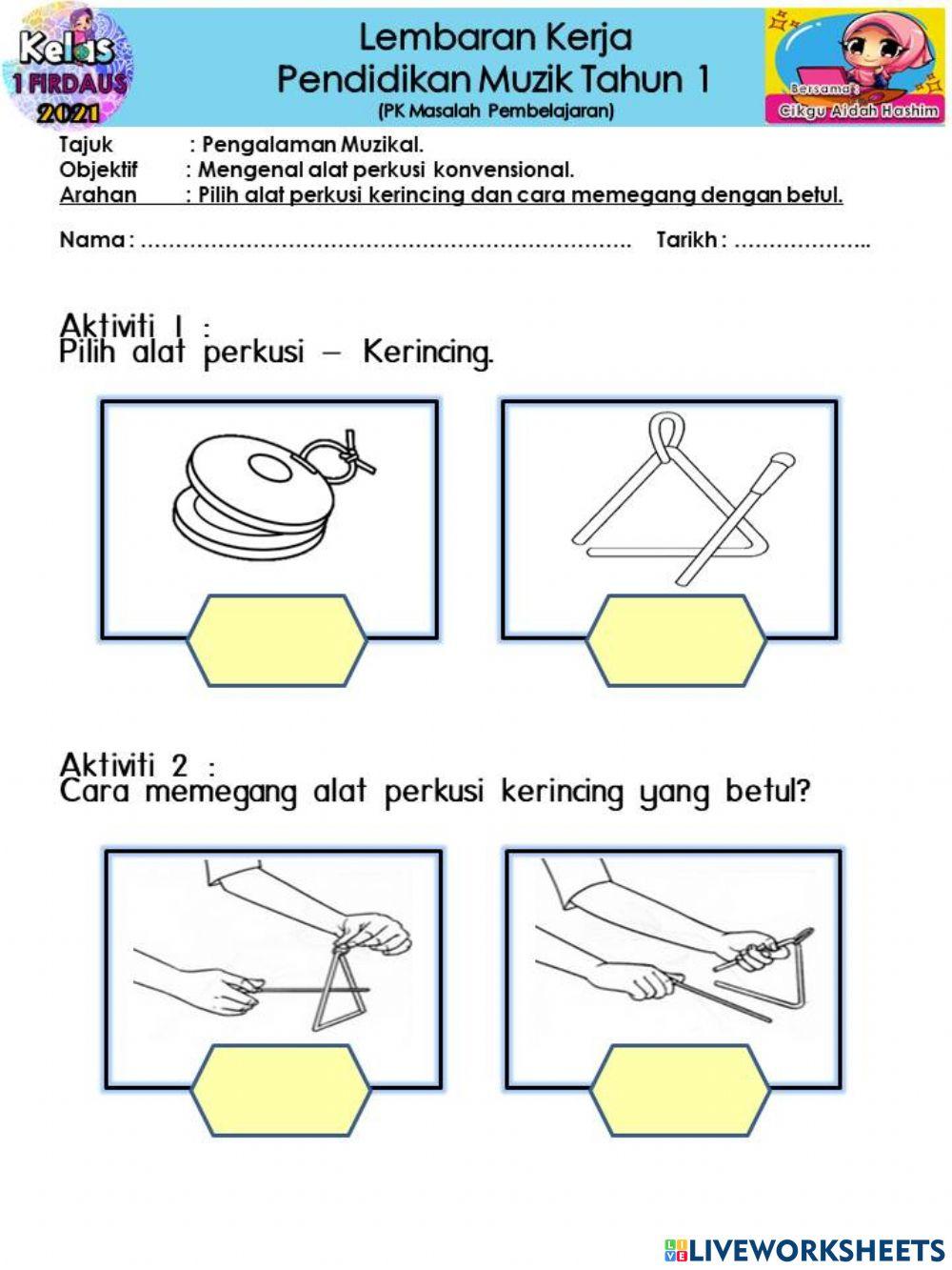 Alat perkusi | Free Interactive Worksheets | 1411020