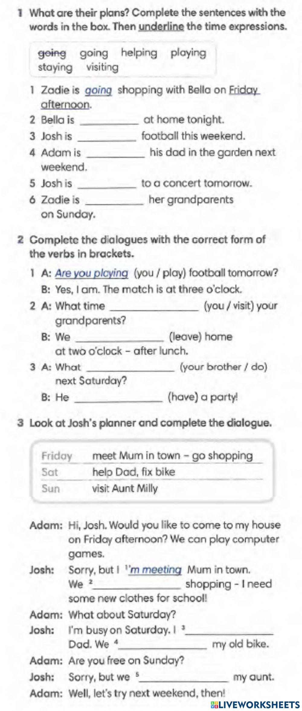 Present Continuous | LiveWorksheets | 1411304