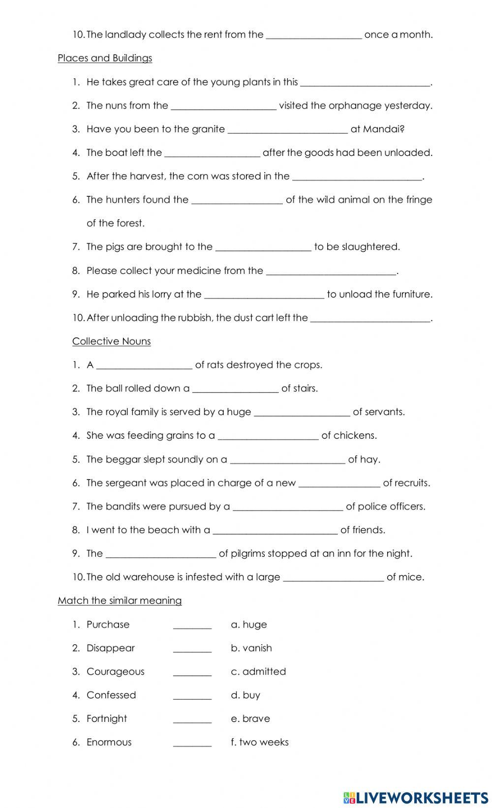 vocab rev | Free Interactive Worksheets | 6718249