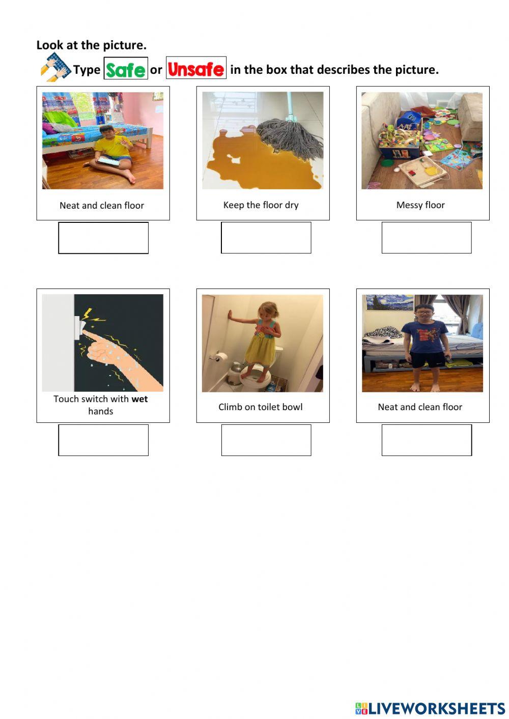 Safe and Unsafe Worksheet (Type) | dot_dot_dot | Live