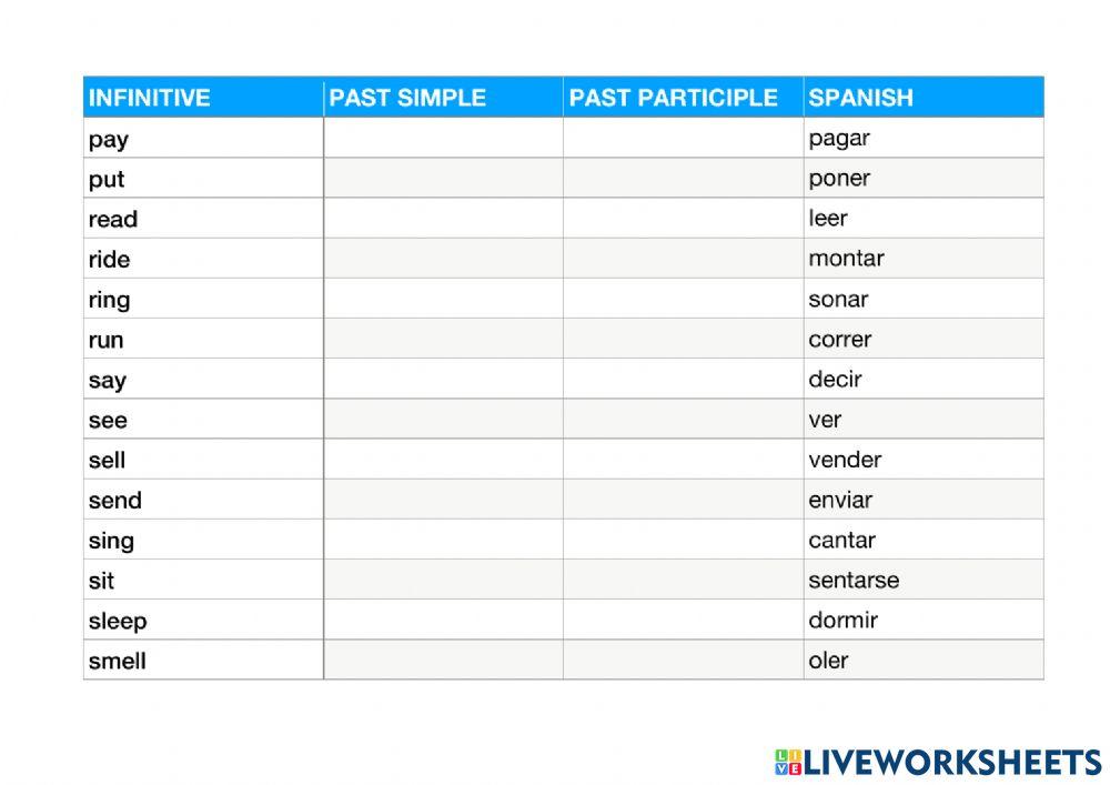 Irregular Verbs Online Exercise For 3RD Live Worksheets, 58% OFF Irregular Verbs Online Exercise For 3RD Live Worksheets, 58% OFF