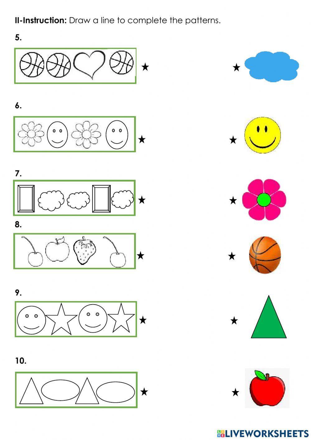 1412140 | Patterns | Teacher Manilyn | LiveWorksheets