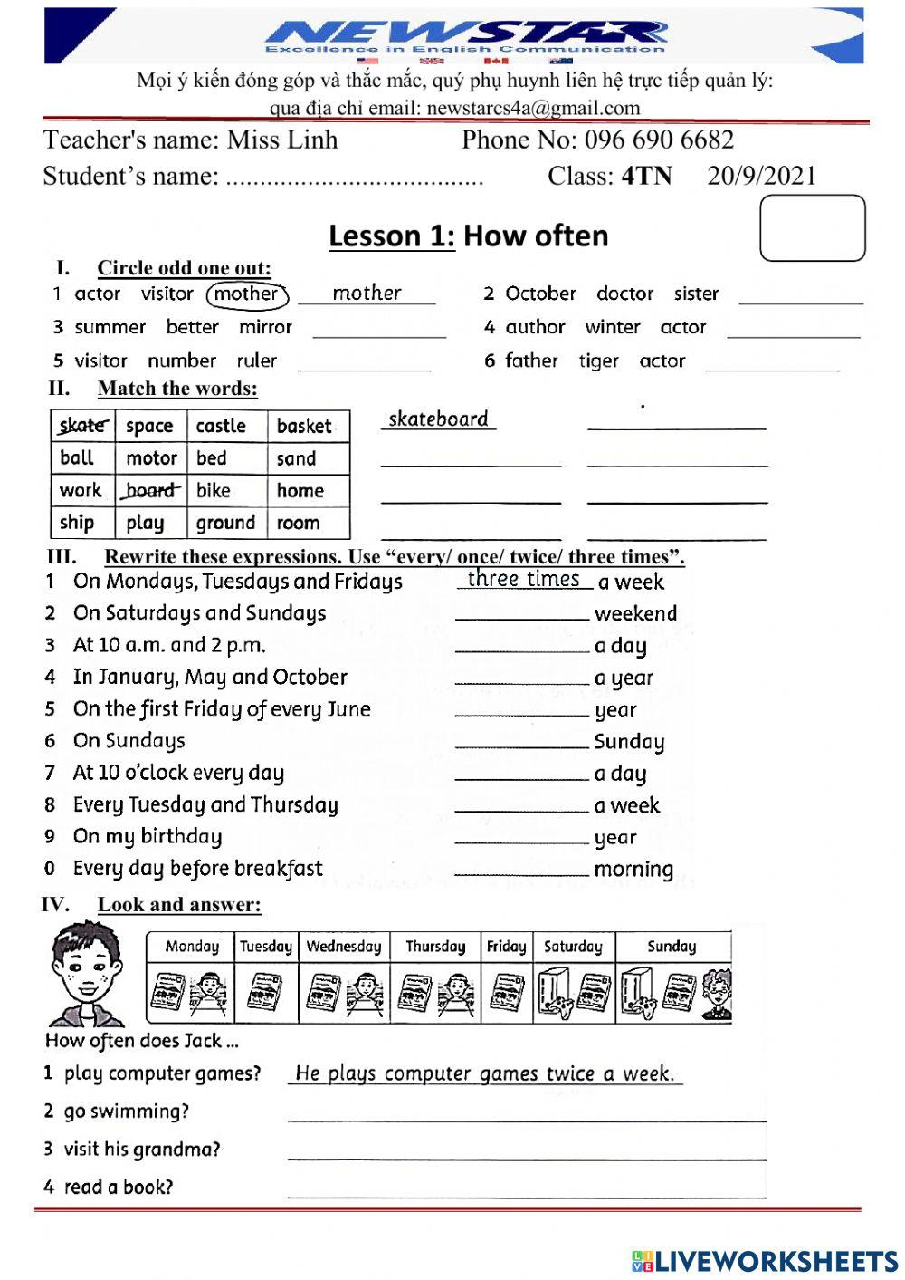 4tn l1 k4 20-9 worksheet | Live Worksheets