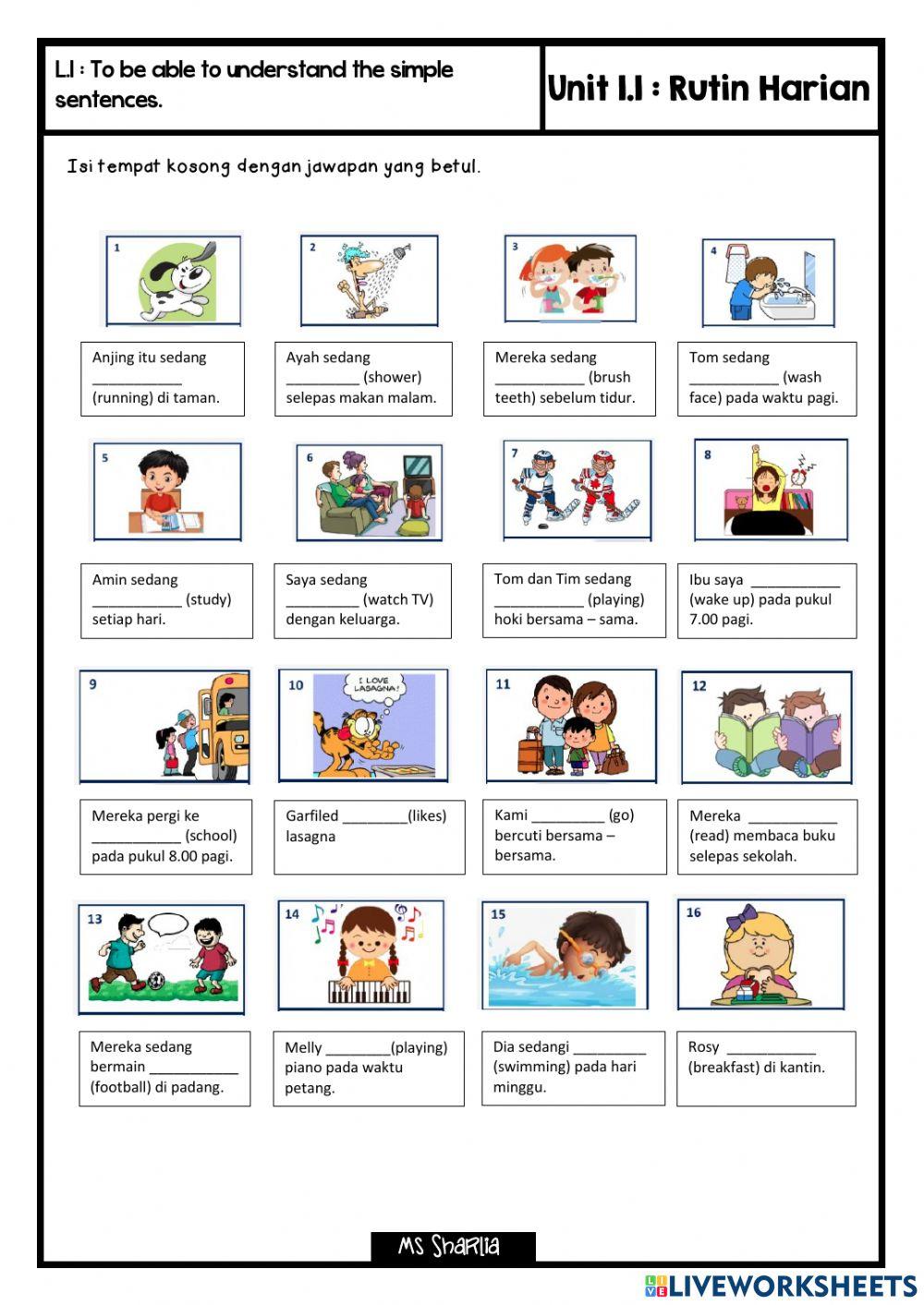 5170220 | Rutin Harian (Ayat mudah) | Teacher Sally