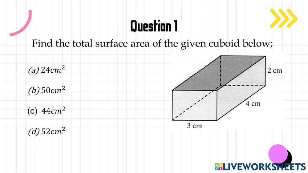 Review SURFACE AREA And VOLUME Of 3D Figures MCQ Online Exercise For review-surface-area-and-volume-of-3d-figures-mcq-online-exercise-for