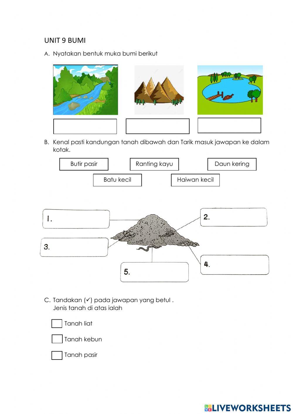 Unit 9 : bumi interactive worksheet | Live Worksheets