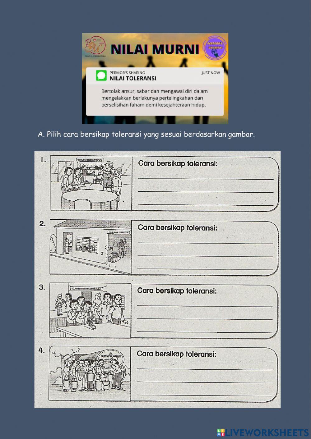 Toleransi 1 worksheet | Live Worksheets