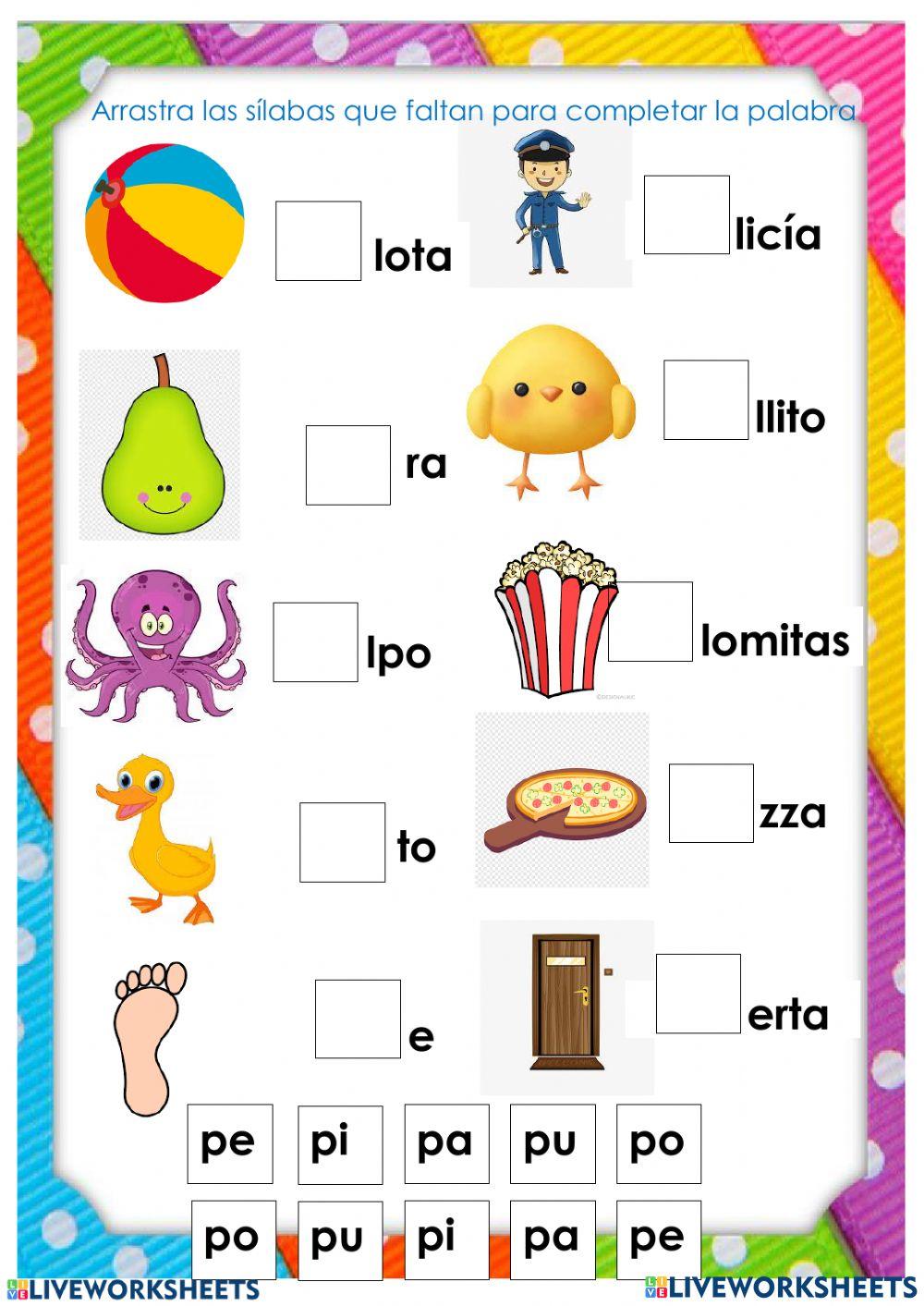 Letra p online exercise for primaria | Live Worksheets