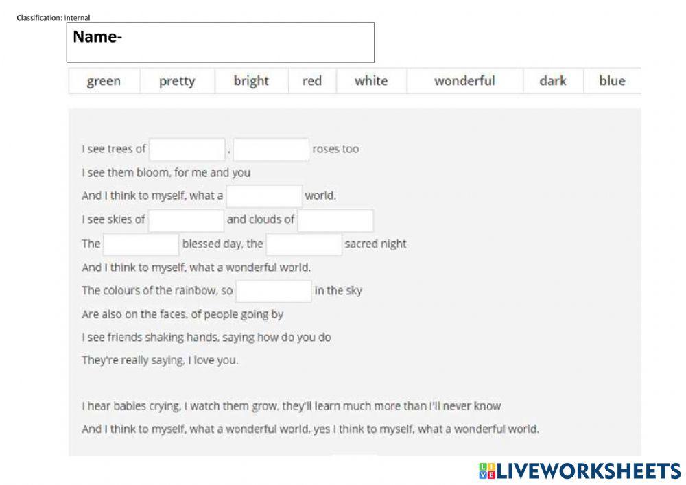 Wonderful Day-Worksheet online exercise for | Live Worksheets