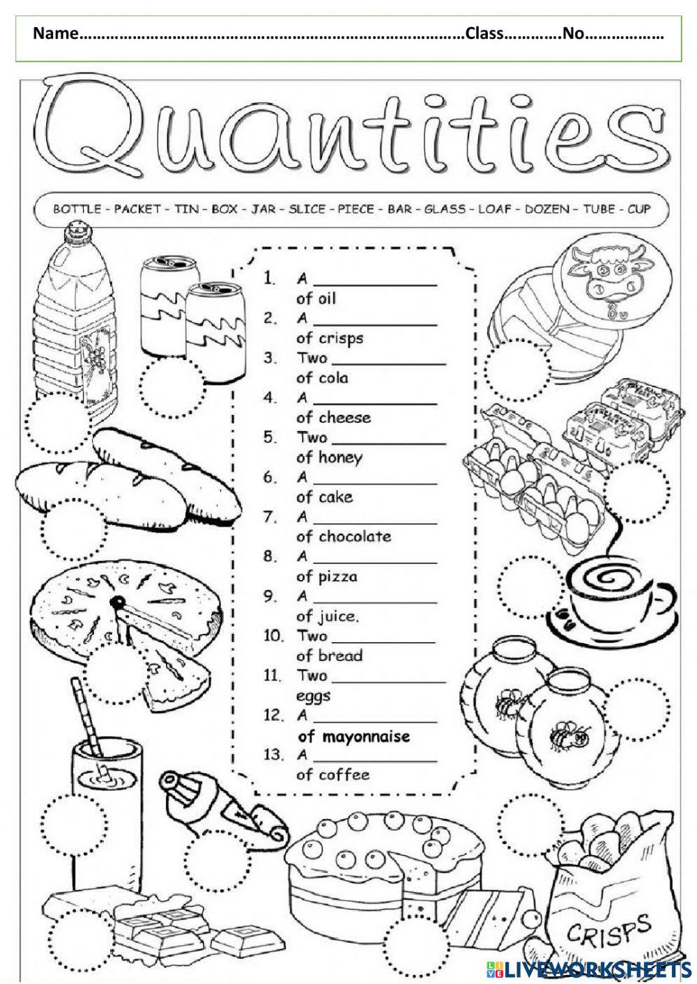 ใบงาน Quantity ป.4 online exercise for | Live Worksheets