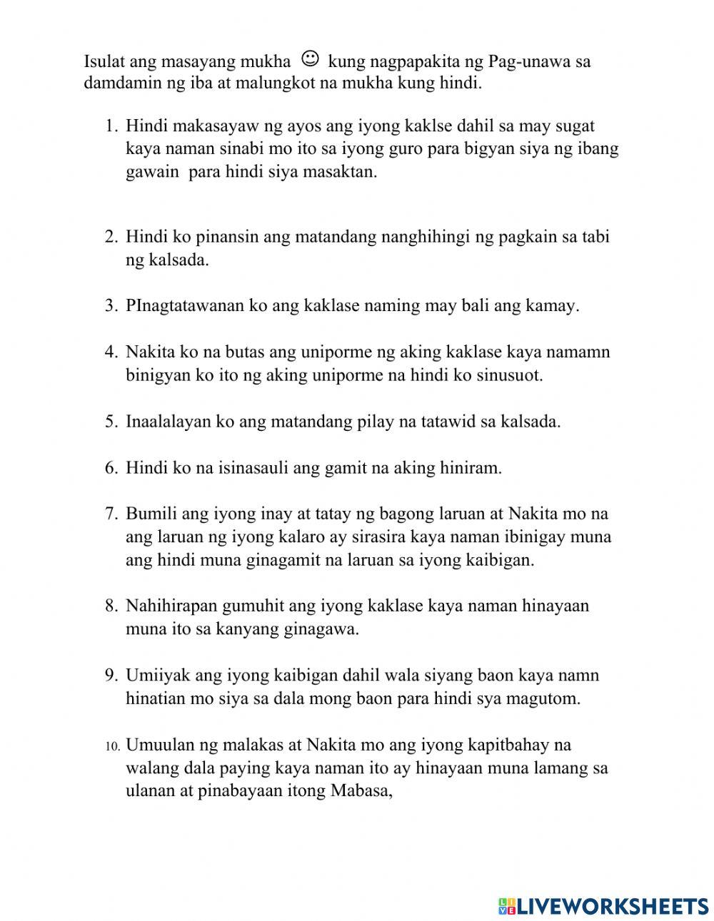 Pagkilala Sa Sariling Damdamin O Emosyon Worksheet Live, 45% OFF Pagkilala Sa Sariling Damdamin O Emosyon Worksheet Live, 45% OFF