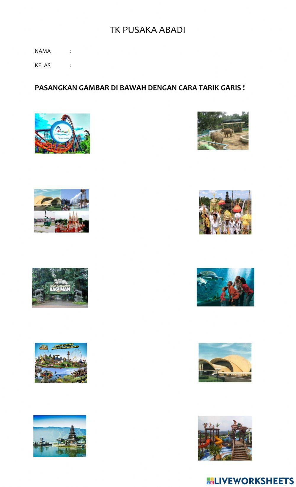 Mengenal tempat rekreasi worksheet | Live Worksheets