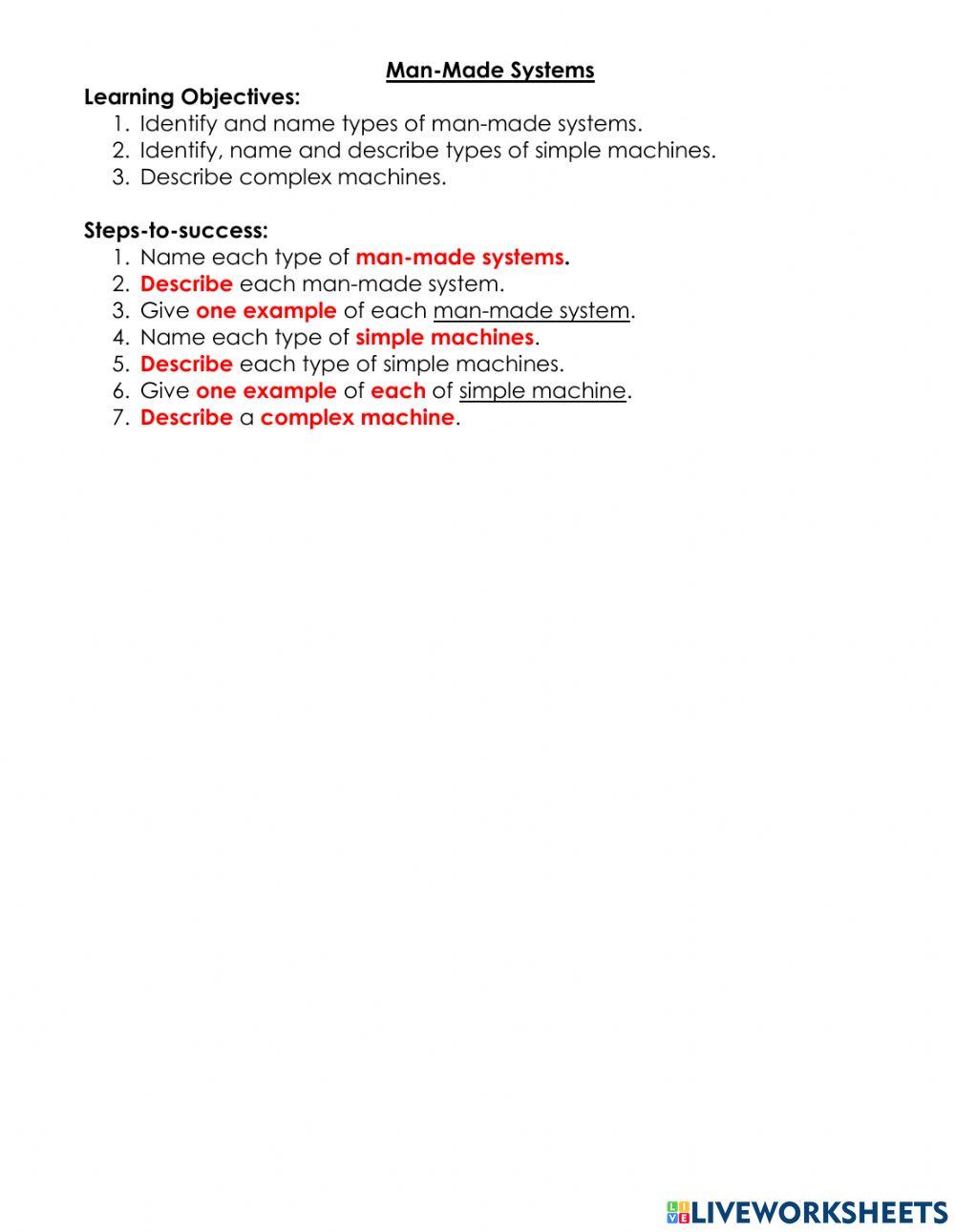 3356438 | Man-made Systems | Dee13 | LiveWorksheets