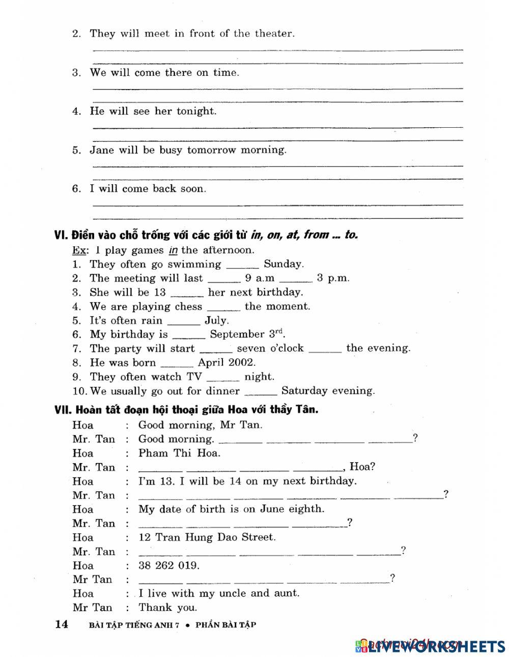 E7 - Unit 2 - Part B worksheet | Live Worksheets