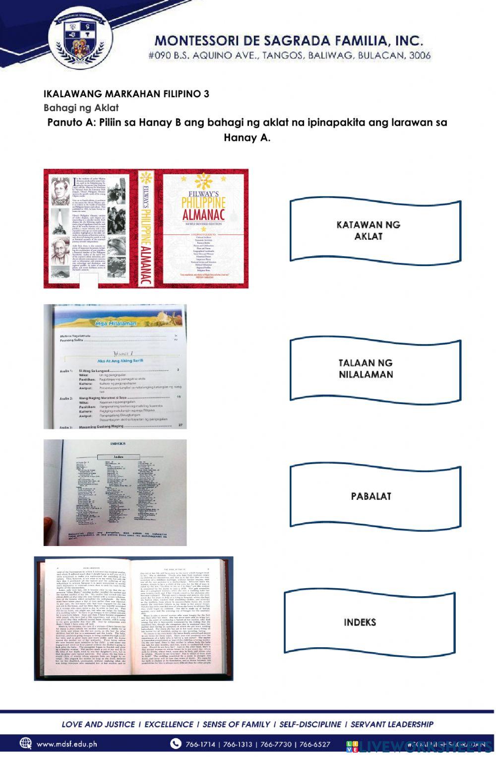 Mga Bahagi Ng Aklat Worksheet Grade 1 Mobile Legends Otosection Porn