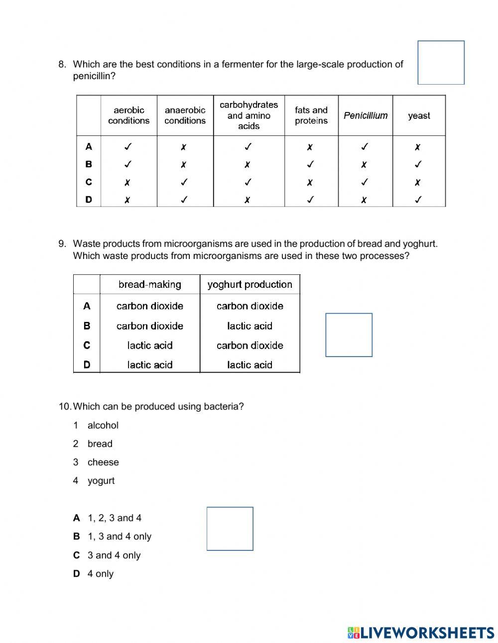 Microorganisms … | Free Interactive Worksheets | 1342910
