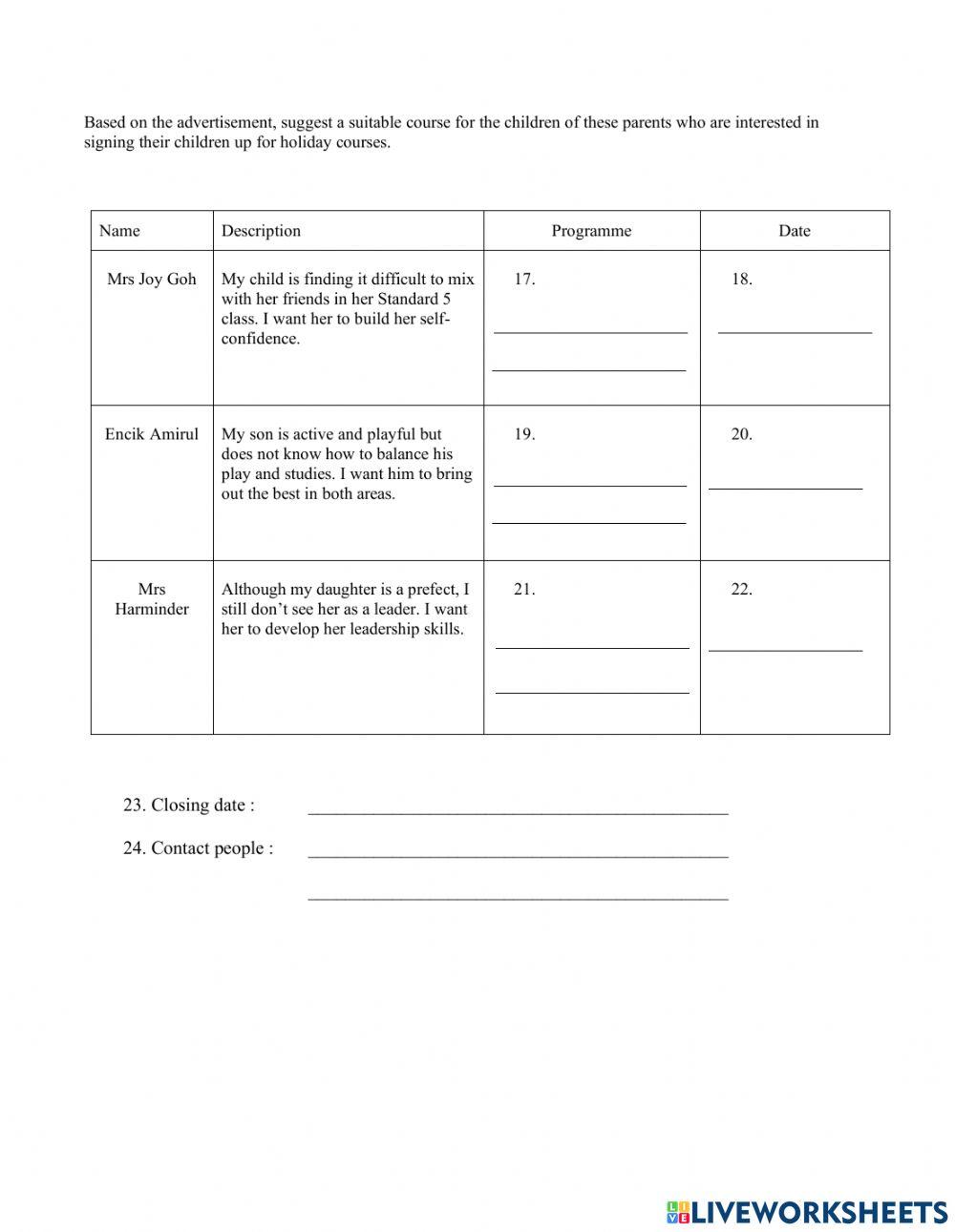 PBD Ting. 3 interactive worksheet | Live Worksheets