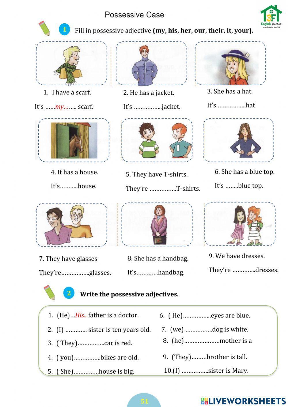 3FE-Possessive case | LiveWorksheets | 1343265